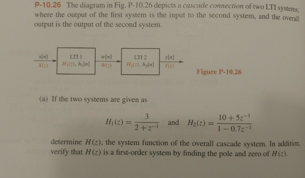 Solved P-10.26 The diagram in Fig. P-10.26 depicts a cascade | Chegg.com