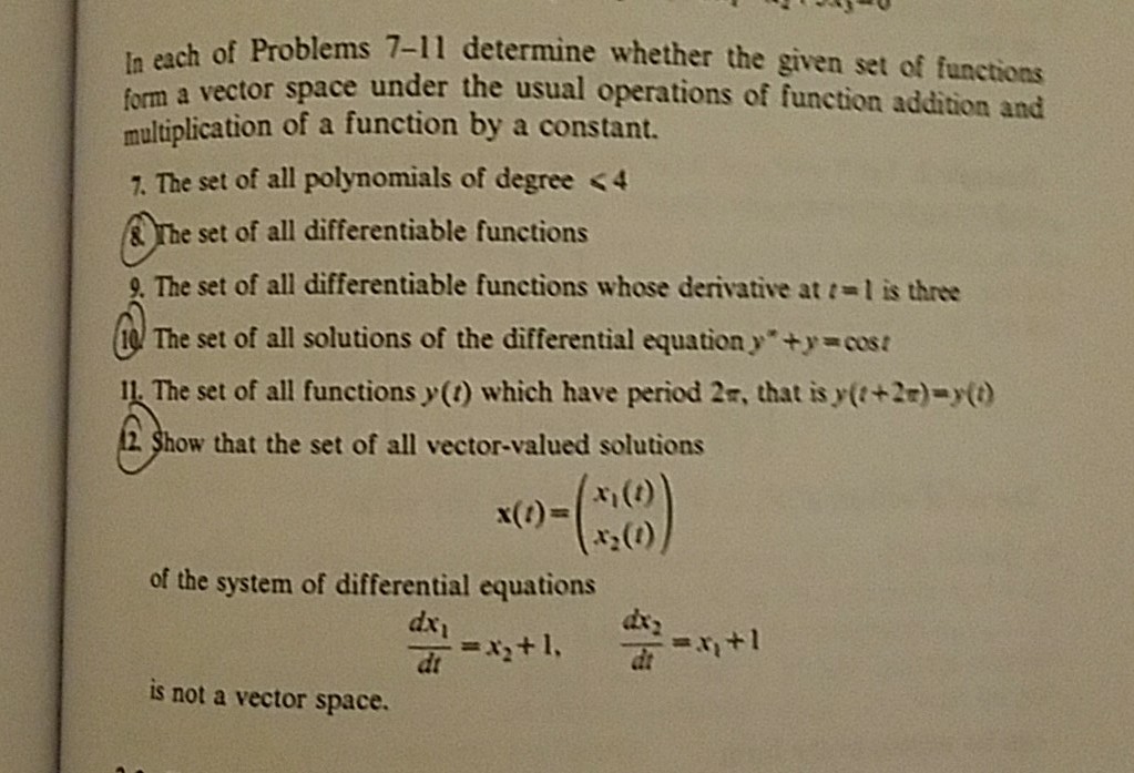 Solved Of Problems 7 11 Determine Whether The Given Set Of