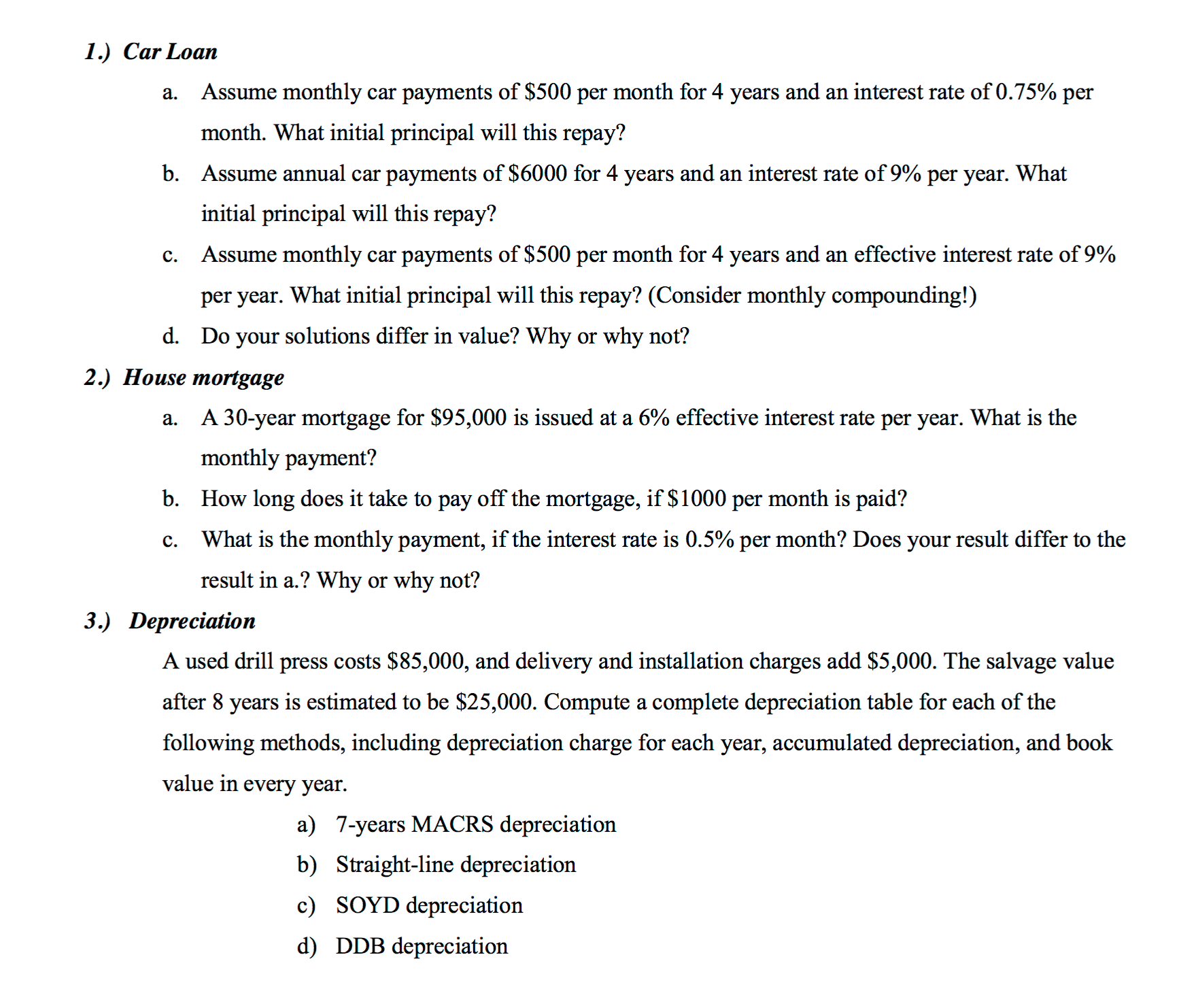 Solved Car Loan Assume monthly car payments of $500 per | Chegg.com