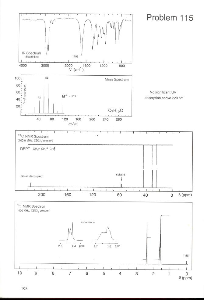 Solved Problem 115: Determine the molecule of C7H12O The | Chegg.com