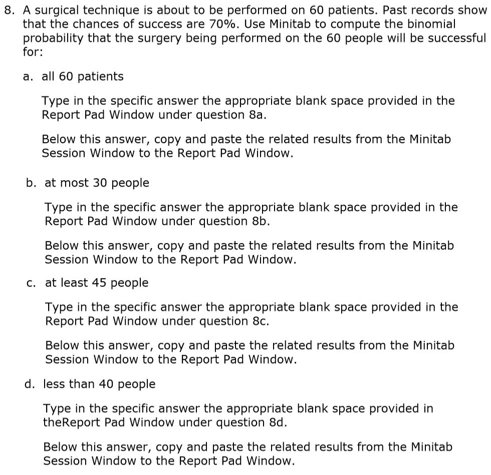 Solved Minitab help. Help with incorrect answers a, b, c, d. | Chegg.com