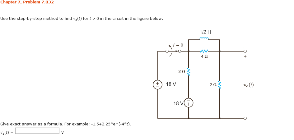 Solved Use the step-by-step method to find vo(t) for t > 0 | Chegg.com