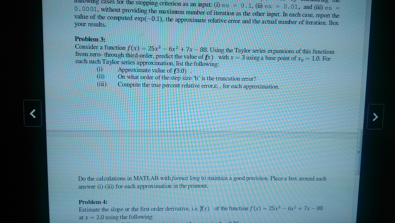 Solved Problem 3: Consider a function f (x) = 25x^3 - 6x^2 + | Chegg.com