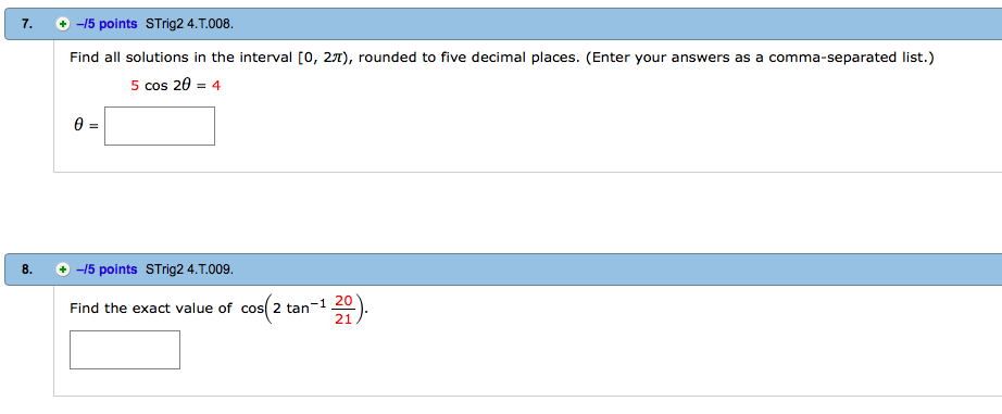 Solved Find all solutions in the interval [0, 2 pi], rounded | Chegg.com