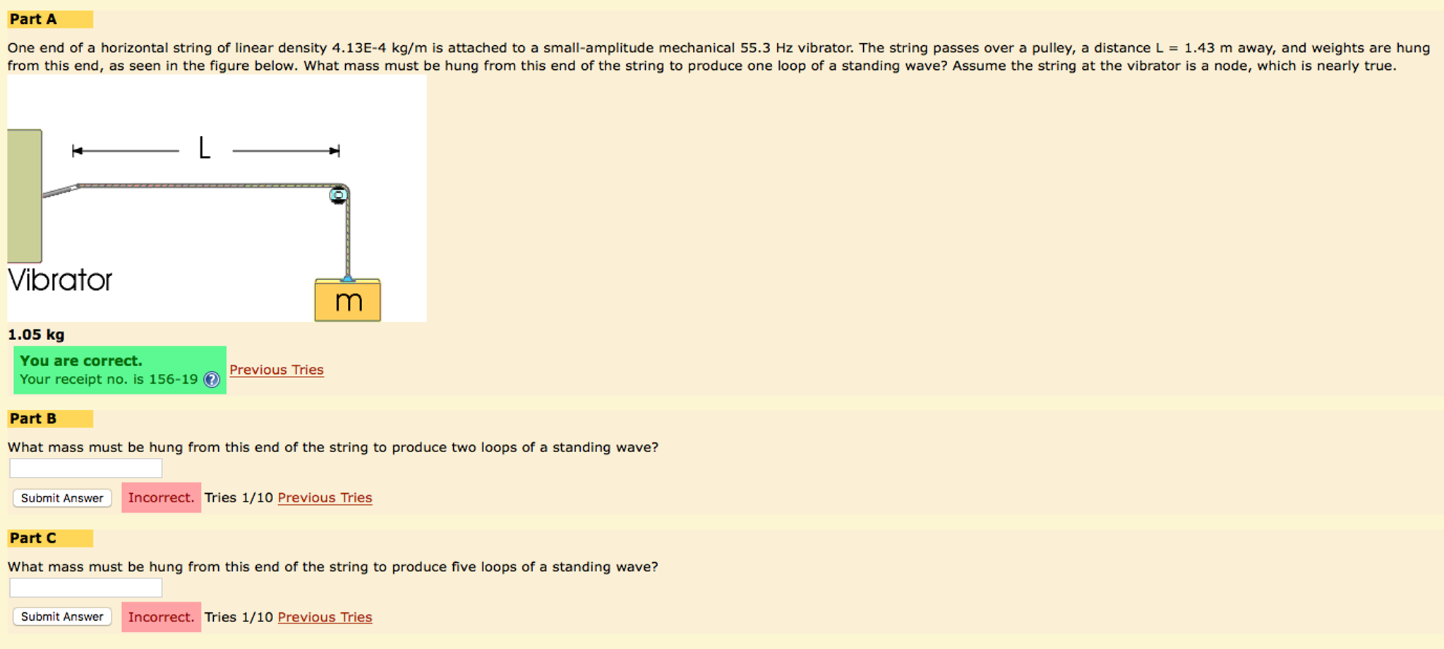 Solved One end of a horizontal string of linear density | Chegg.com