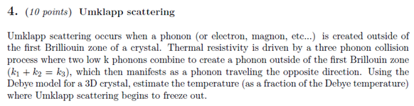 Solved Umklapp scattering occurs when a phonon (or electron, | Chegg.com