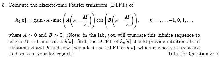 Compute the discrete-time Fourier transform (DTFT) of | Chegg.com