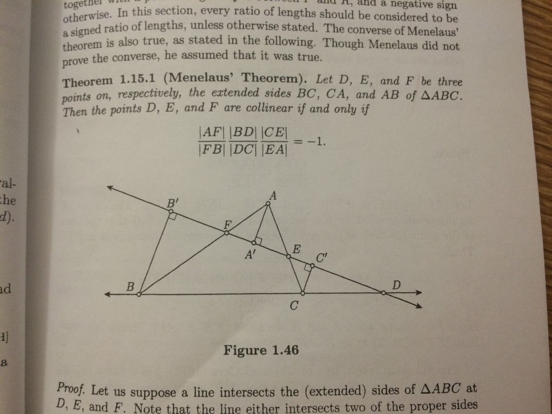 Solved What is the analogue of Menelaus' theorem for the | Chegg.com