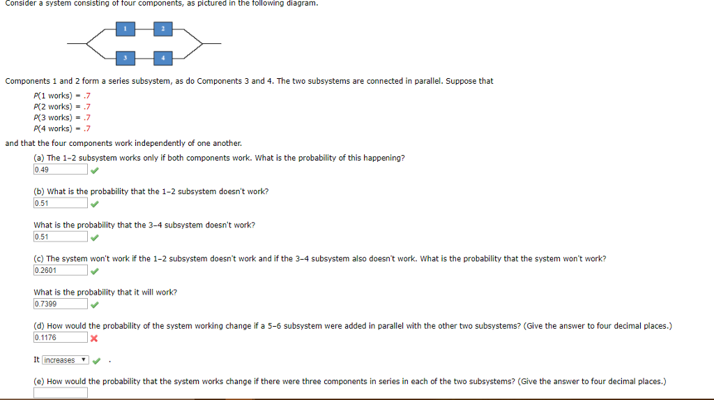 Solved Consider a system consisting of four components, as | Chegg.com