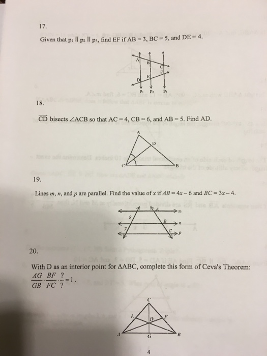 Solved Given that p_1 p_2 p_3, find HF if AB = 3, BC = 5, | Chegg.com