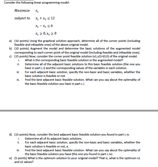 Consider The Following Linear Programming Model 4467