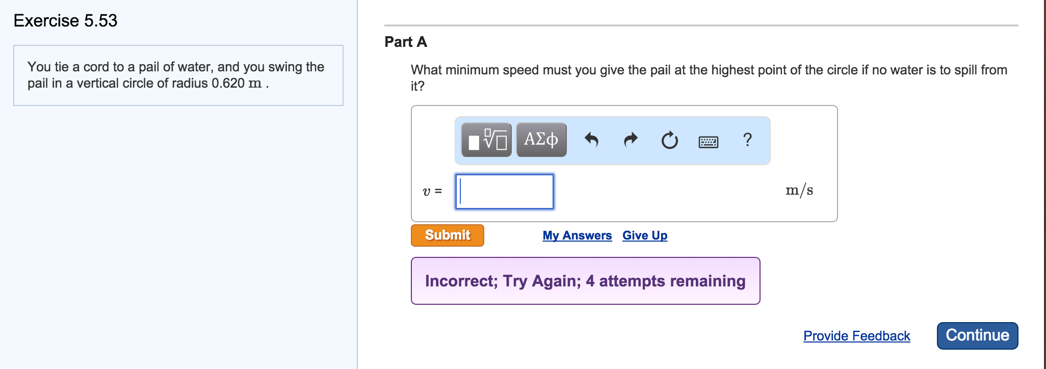 Solved You tie a cord to a pail of water, and you swing the | Chegg.com