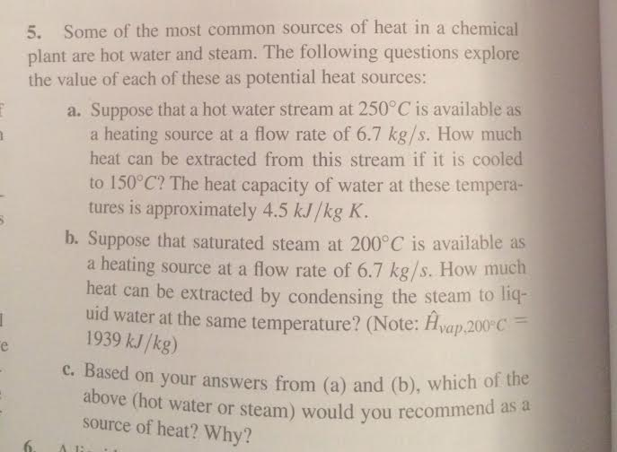 Solved Some of the most common sources of heat in a chemical | Chegg.com