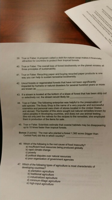 True or false: Ecosystems that do not undergo | Chegg.com