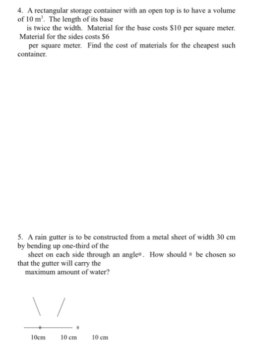 Solved A rectangular storage container with an open top is | Chegg.com