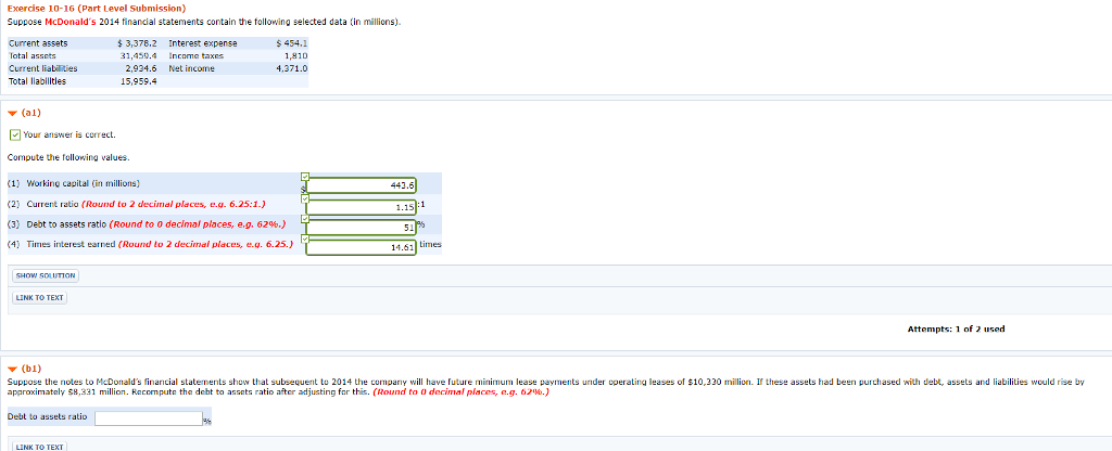 Solved Exercise 10-16 (Part Level Submission) Suppose | Chegg.com