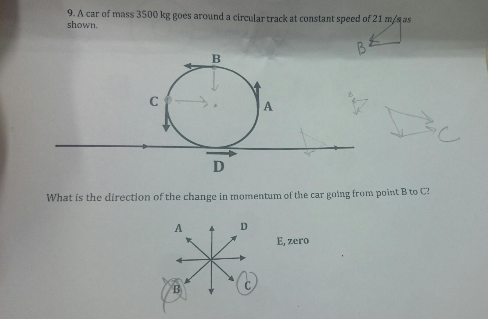 Solved A car of mass 3500 kg goes around a circular track at | Chegg.com