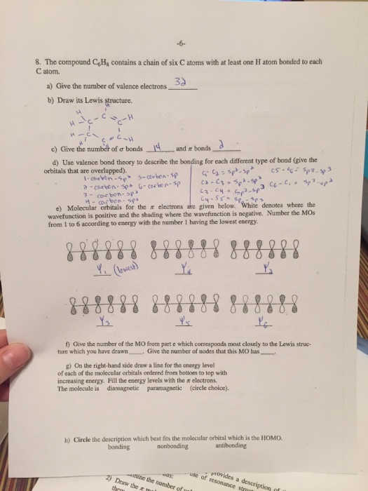 Solved The compound c6h8 contains a chain of sic c atoms | Chegg.com