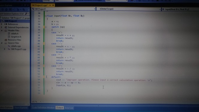 Solved Debugab (Glebal Scope) mano // sa. Project.cpp : | Chegg.com
