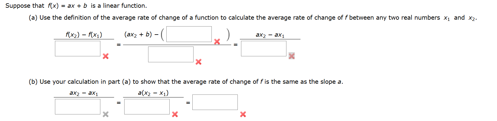 Solved Suppose that f(x) = ax + b is a linear function. Use | Chegg.com