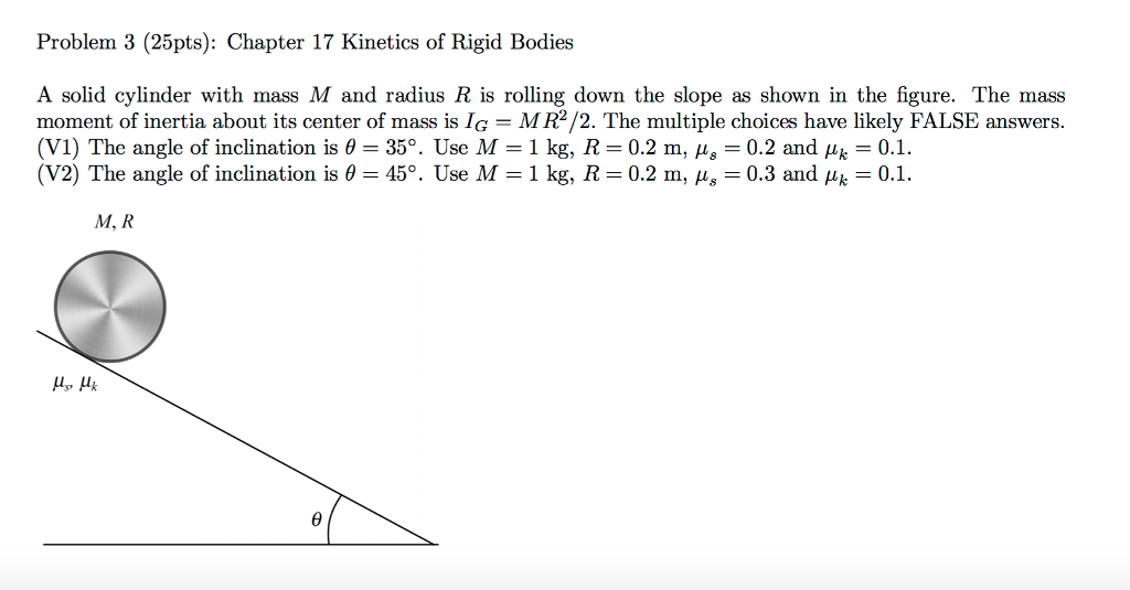 Solved Problem 3 (25pts): Chapter 17 Kinetics of Rigid | Chegg.com