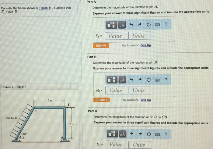 Solved Consider The Frame Shown M Figure 1 Suppose That F1