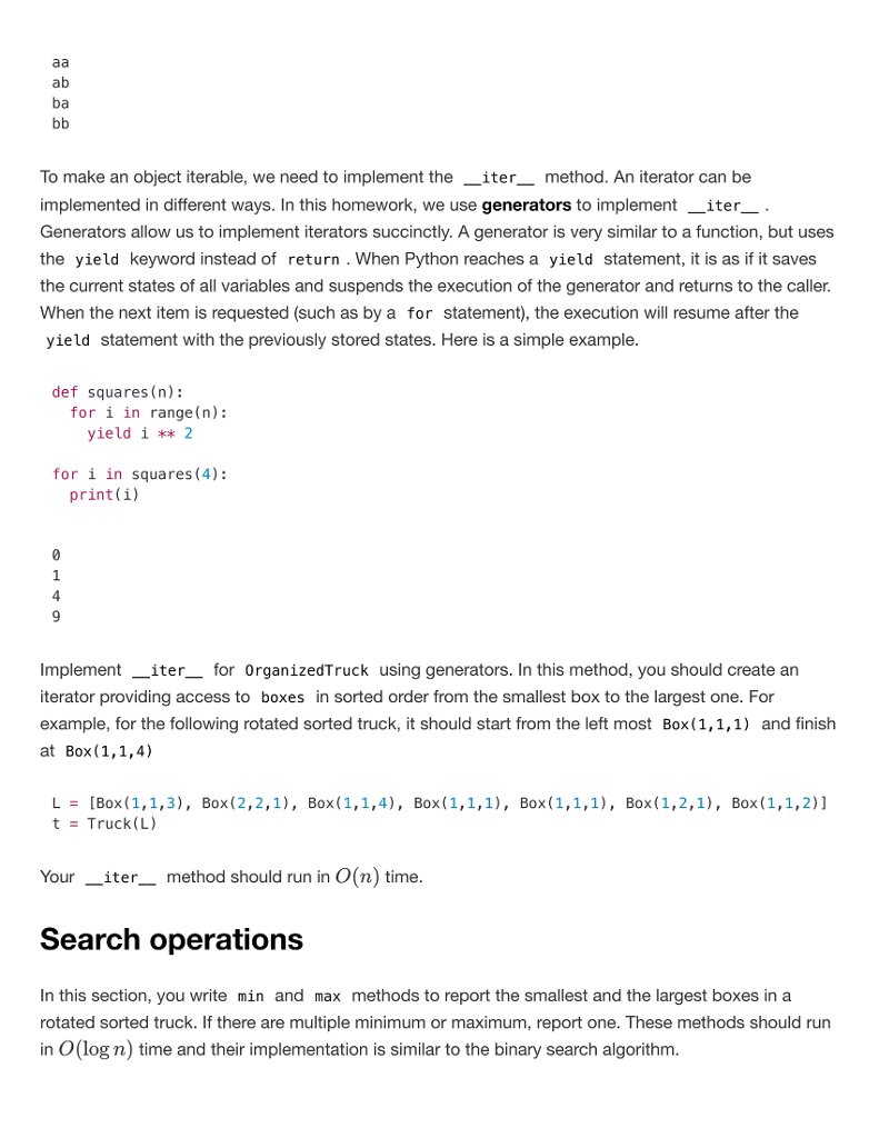 Solved In This Homework You Will Implement An Iterable