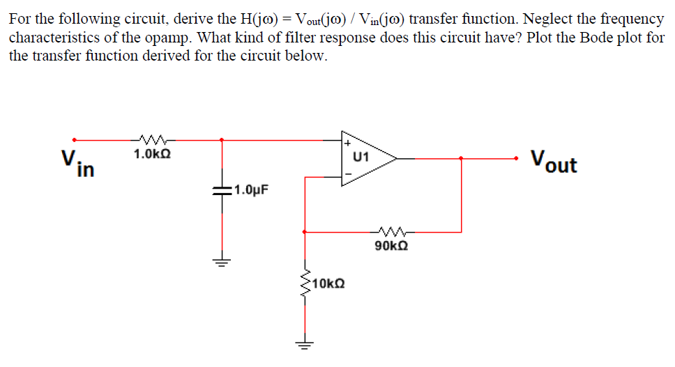 Solved For the following circuit, derive the H(jomega) = | Chegg.com