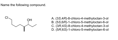 Solved Name the following compound. CI A. | Chegg.com