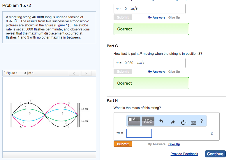 Solved A vibrating string 46.0cm long is under a tension | Chegg.com