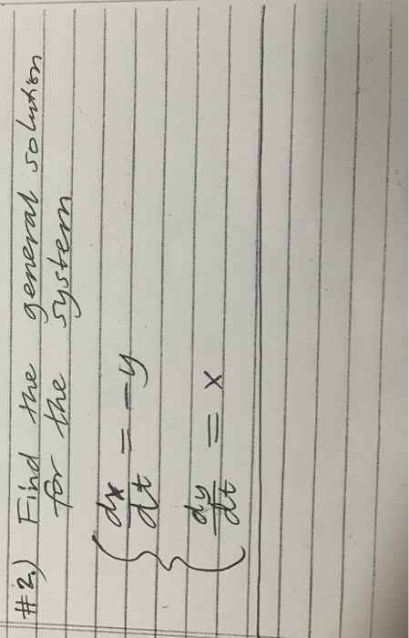 Solved Find the general solution for the system {dx/dt = -y | Chegg.com