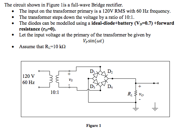 Solved The circuit shown in Figure lis a full-wave Bridge | Chegg.com