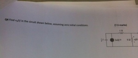 Solved Find v0(t) in the circuit shown below, assuming zero | Chegg.com