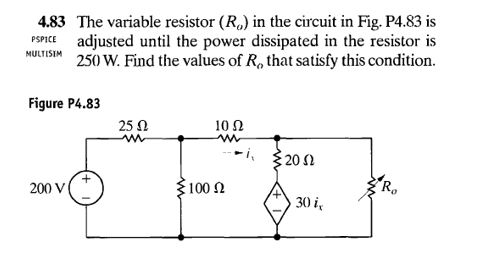 Solved The variable resistor (R_o) in the circuit in Fig. | Chegg.com