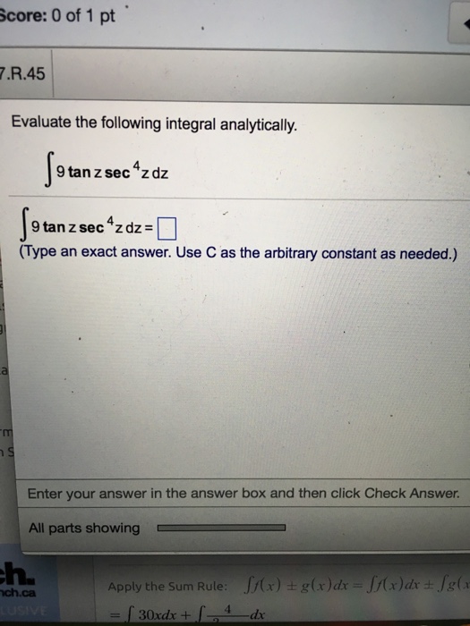 Solved Evaluate the following integral analytically. | Chegg.com Solved Evaluate the following integral analytically. | Chegg.com