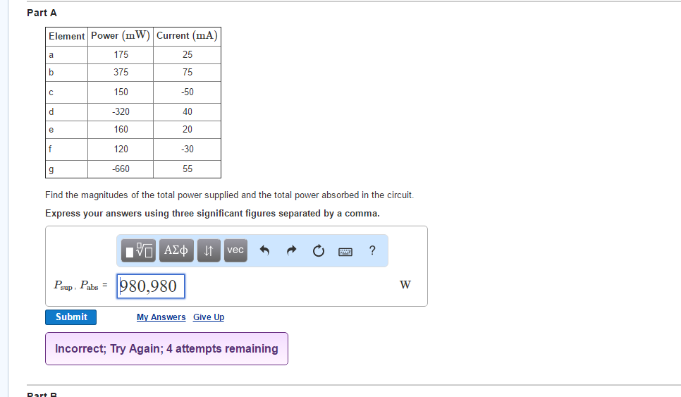 Solved Find the magnitudes of the total power supplied and | Chegg.com