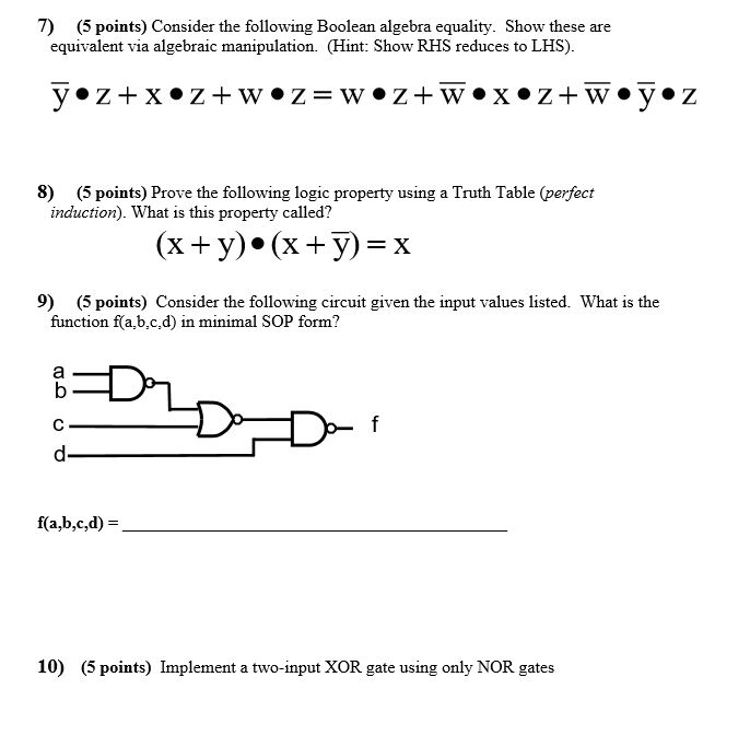 Solved Consider the following Boolean algebra equality. Show | Chegg.com