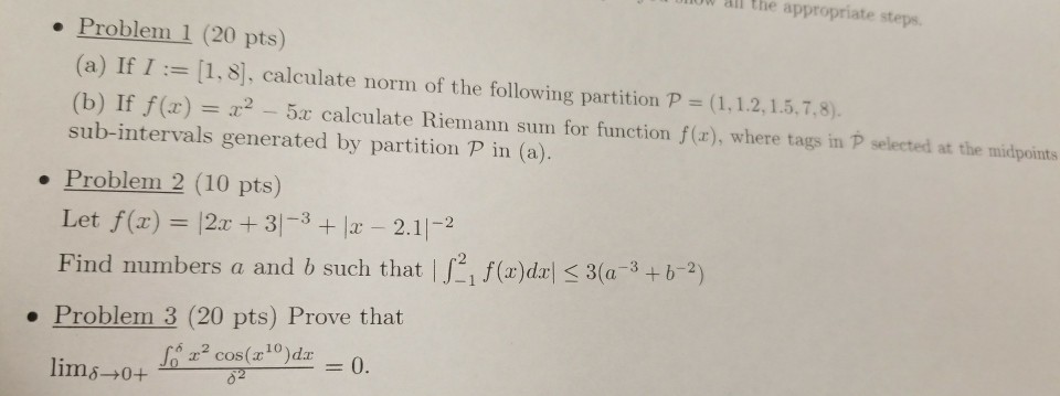 Solved w ail the appropriate . Problem 1 (20 pts) (a) If 1 | Chegg.com