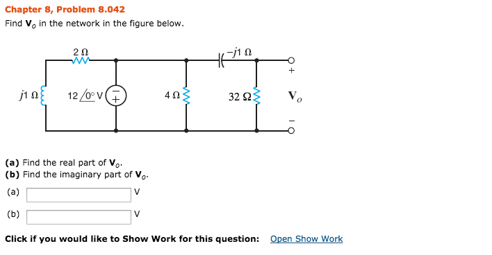 Solved Find V0 in the network in the figure below. (a) Find | Chegg.com
