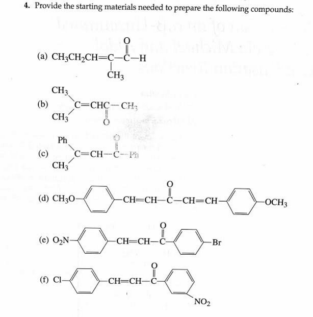 Solved Provide the starting materials needed to prepare the | Chegg.com