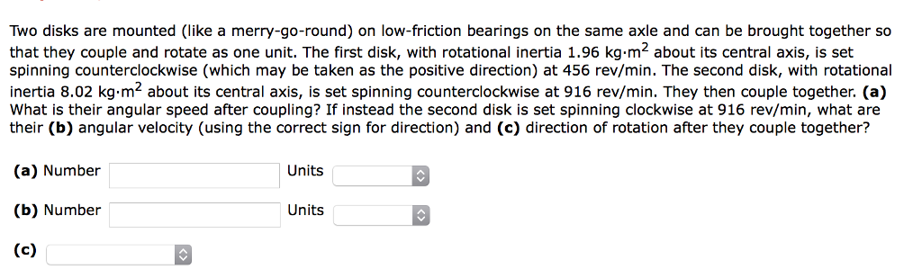 Solved Two disks are mounted (like a merry-go-round) on | Chegg.com