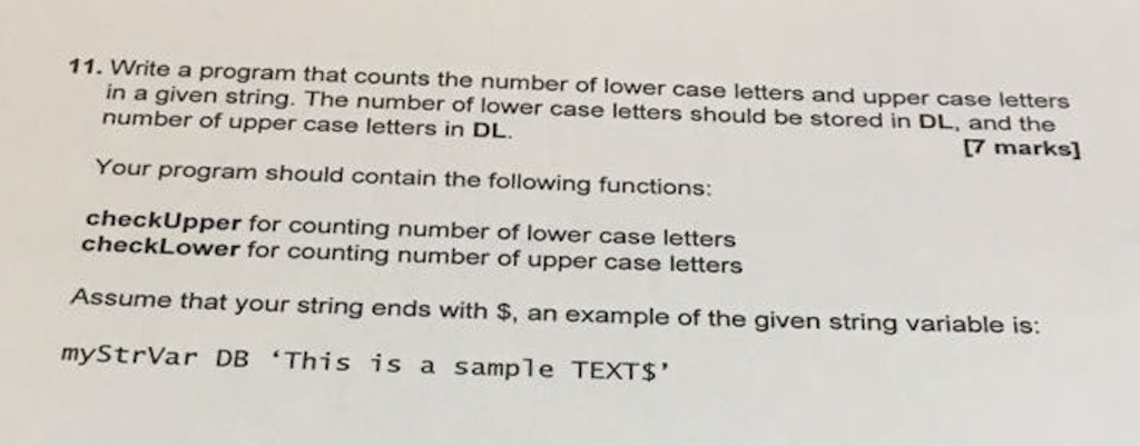 Solved 11. Write a program that counts the number of lower | Chegg.com