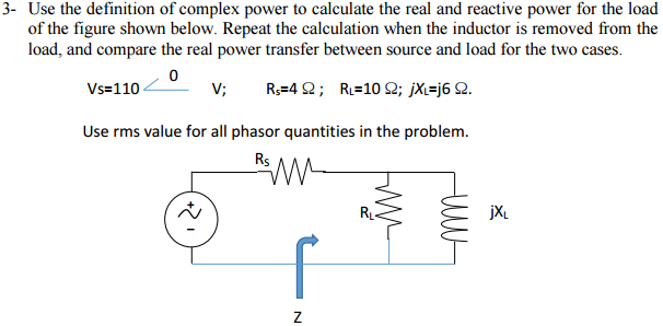 Solved Use the definition of complex power to calculate the | Chegg.com