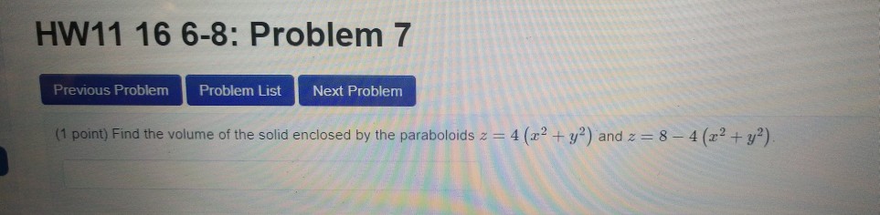 Solved HW11 16 6-8: Problem 7 Previous Problem Problem | Chegg.com