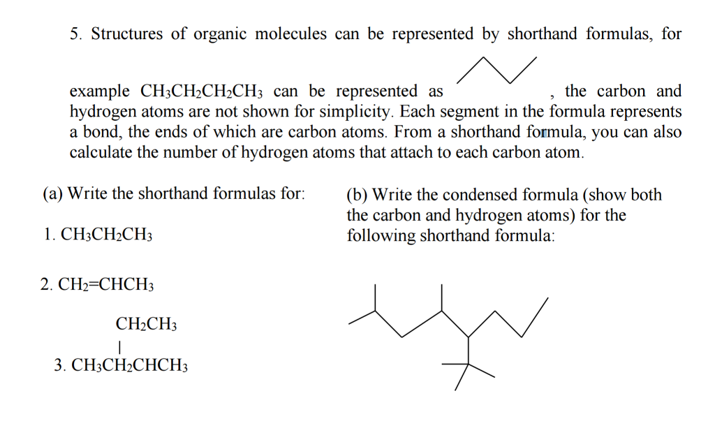 Solved Structures of organic molecules can be represented by | Chegg.com