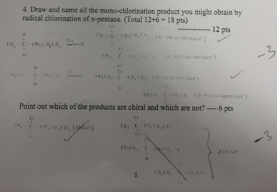 Solved Draw and name all the mono-chlorination product you | Chegg.com
