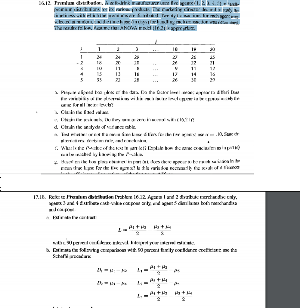 16.12. Premium distribution. A solt-drink | Chegg.com