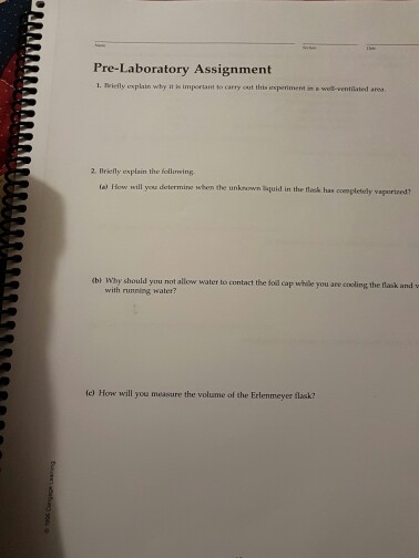 Solved Pre-Laboratory Assignment mriefly explain why it | Chegg.com