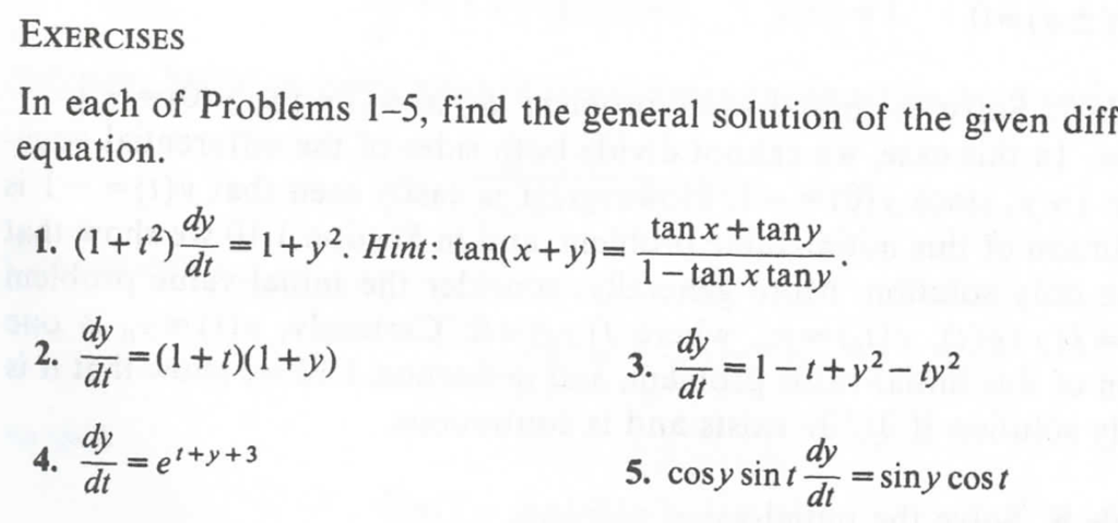 Solved EXERCISES In each of Problems 1-5, find the general | Chegg.com
