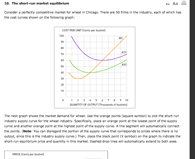 (Solved) - 10. The short-run market equilibrium Consider a perfectly ...
